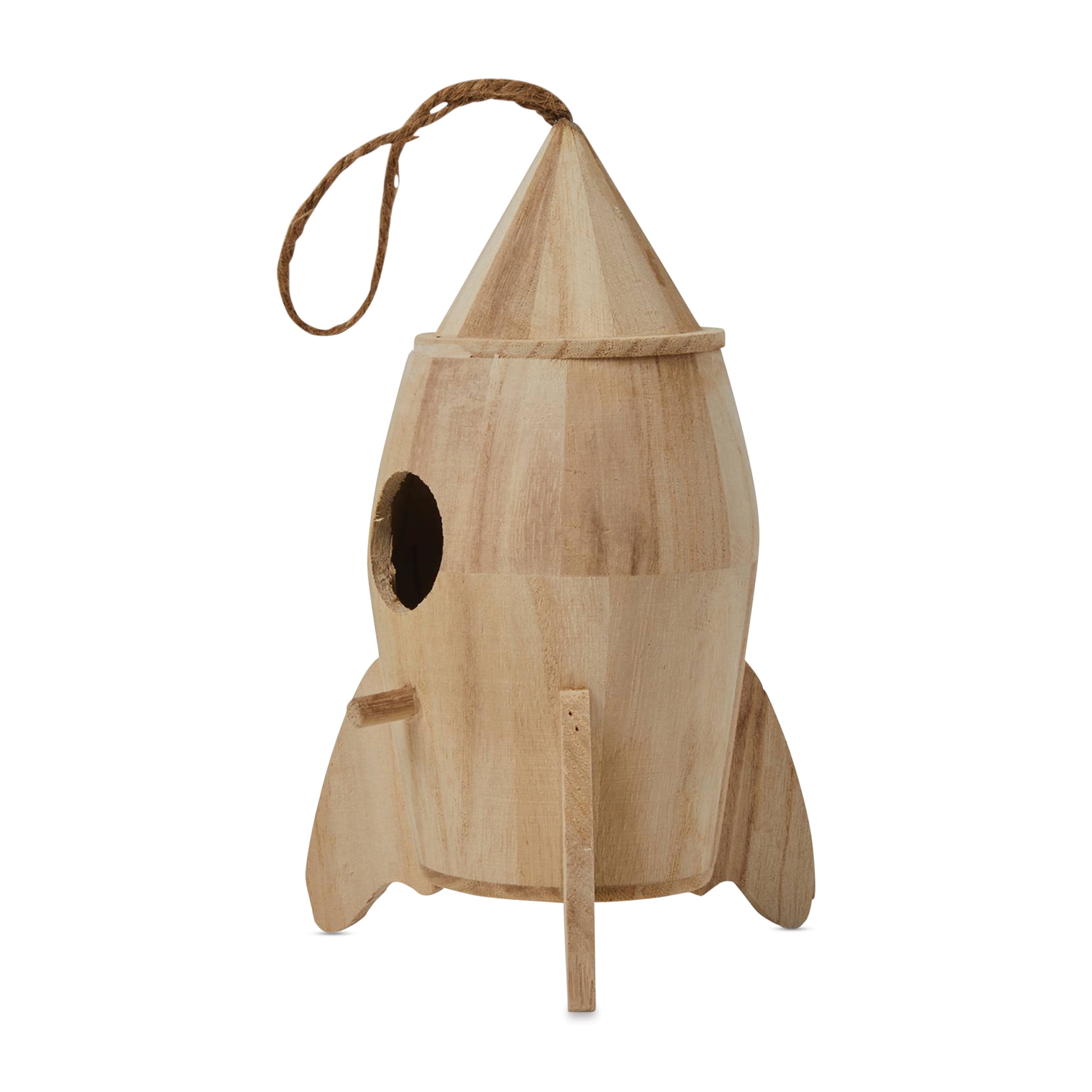 Park Lane Unfinished Wood Birdhouse - Rocket - Walmart.com