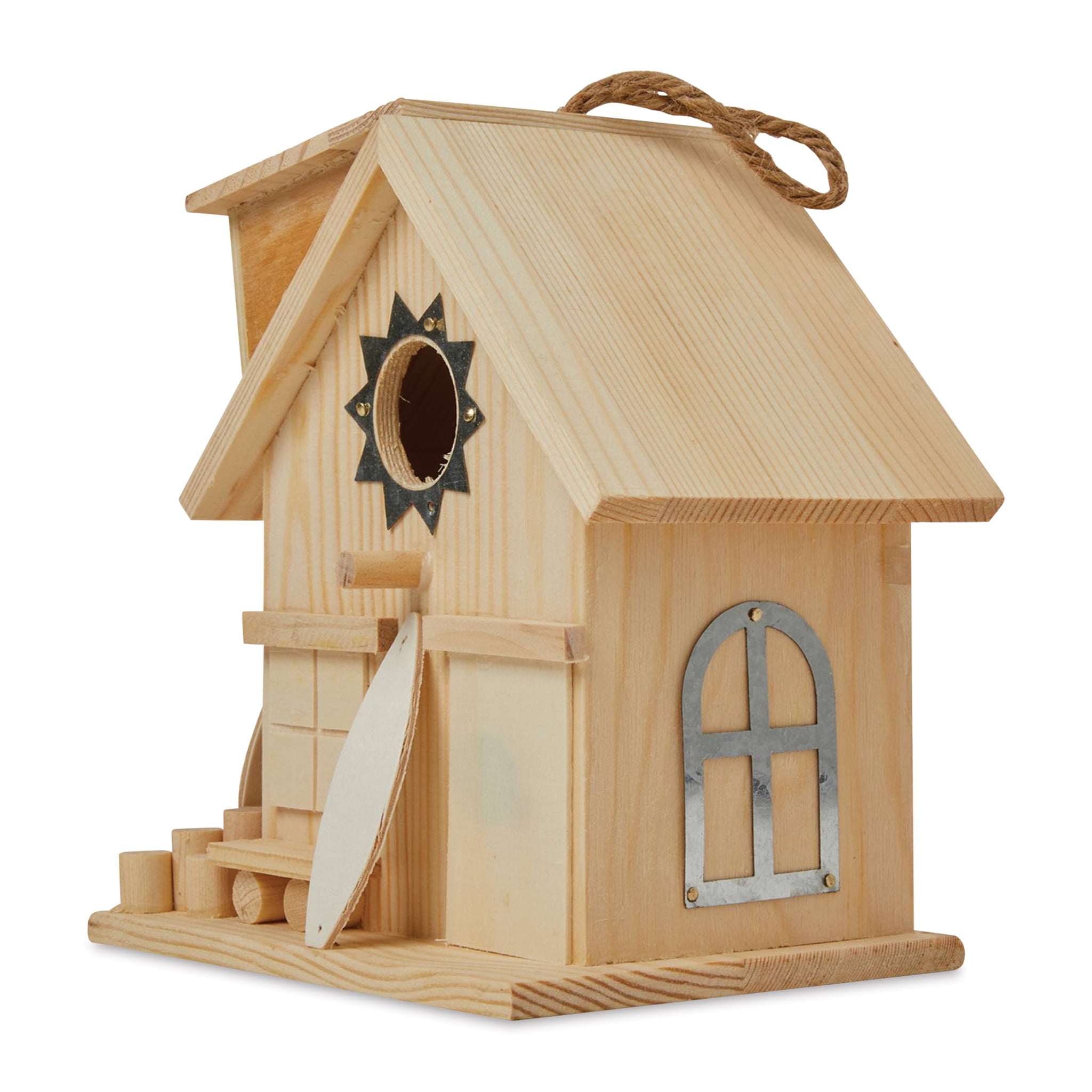 Park Lane Unfinished Wood Birdhouse - Surf Shack - Walmart.com