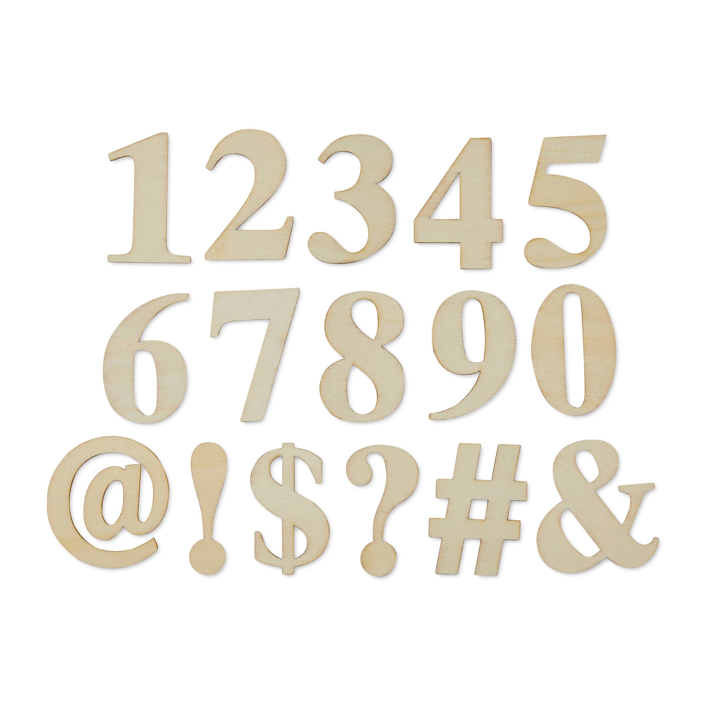 Park Lane Unfinished Wood Numbers - Classic Serif, Pkg of 16 - Walmart.com