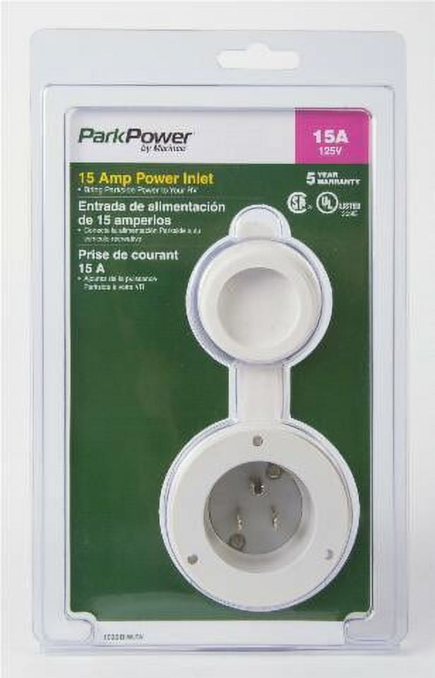 Park Power 150BBIWRV White 15 Amp Power Inlet - Walmart.com
