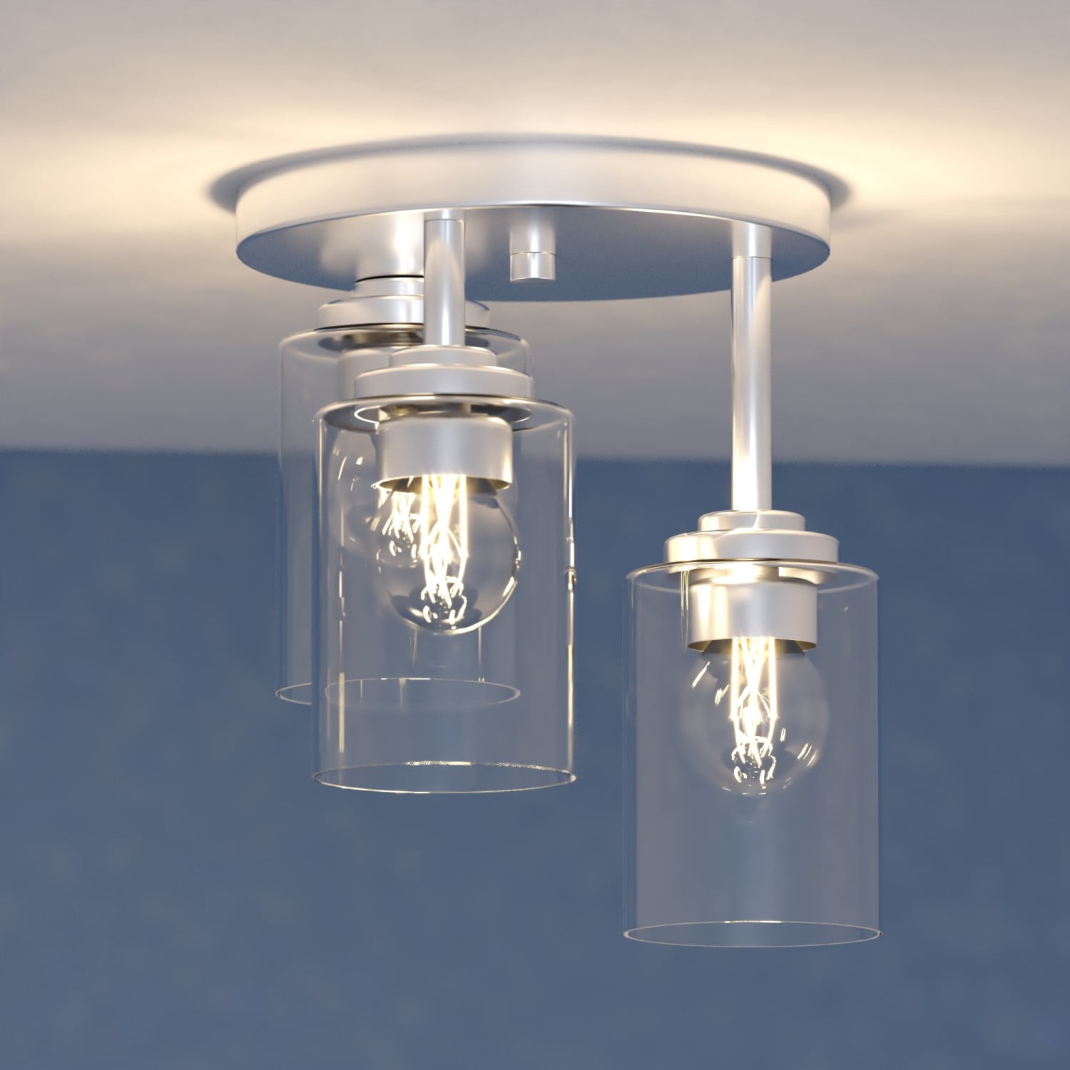 Park Ridge 3-Light 10.5 in. Wide Satin Nickel Transitional Cylinder ...