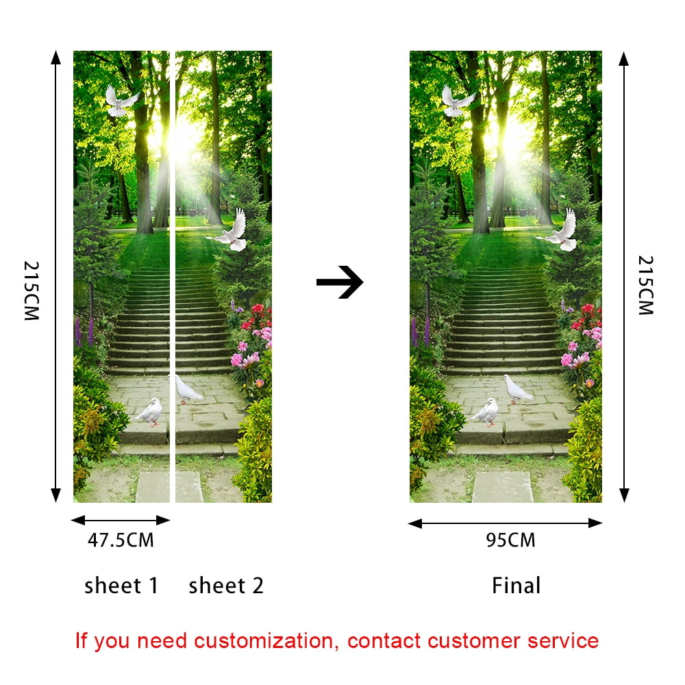 Park Stone Ladder Scenery DIY Door Wall Stickers Home Decor Living Room ...