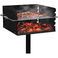 Park Style Charcoal Grill, Heavy Duty In Ground Park Grill with ...