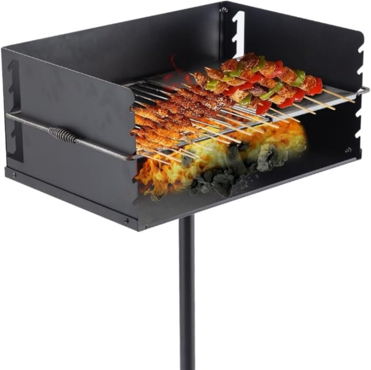 Park Style Charcoal Grill Heavy Duty Outdoor Park Grill with Cooking ...