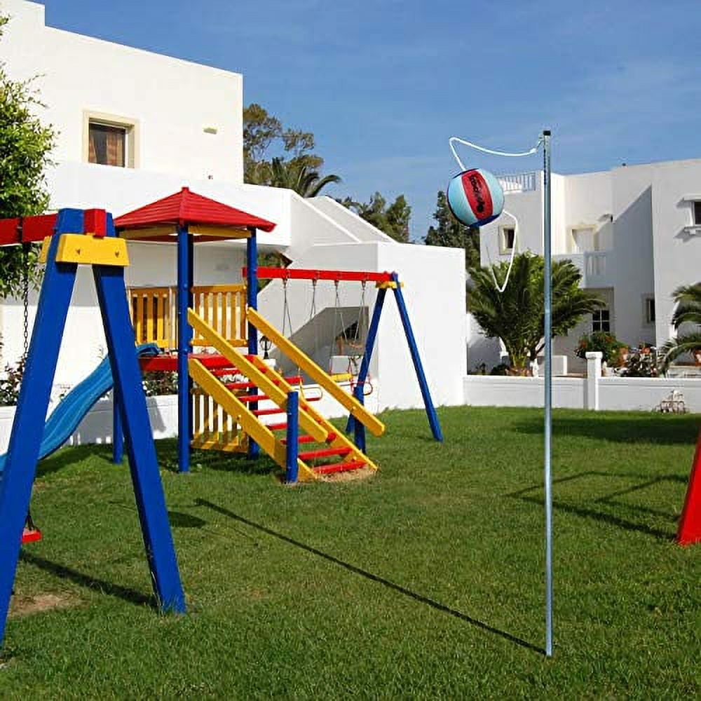 Park & Sun Sports Portable Outdoor Red White and Blue Tetherball Set ...