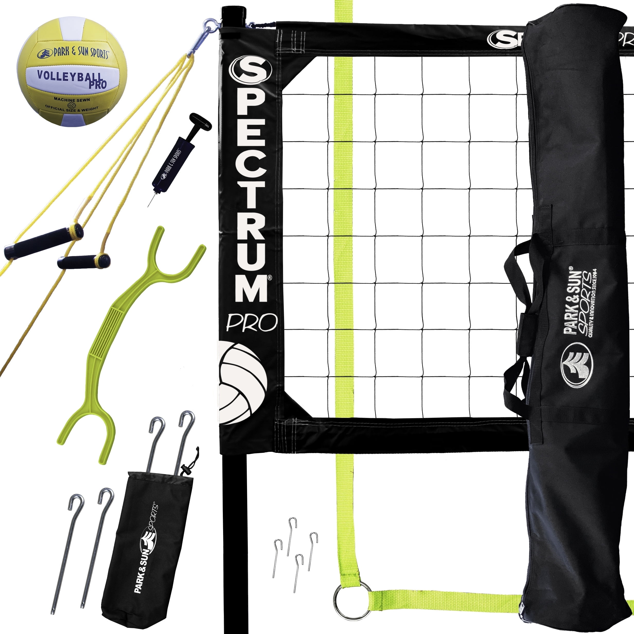 Park & Sun Sports Spec-Pro-BK Outdoor Volleyball Net Post, Black ...