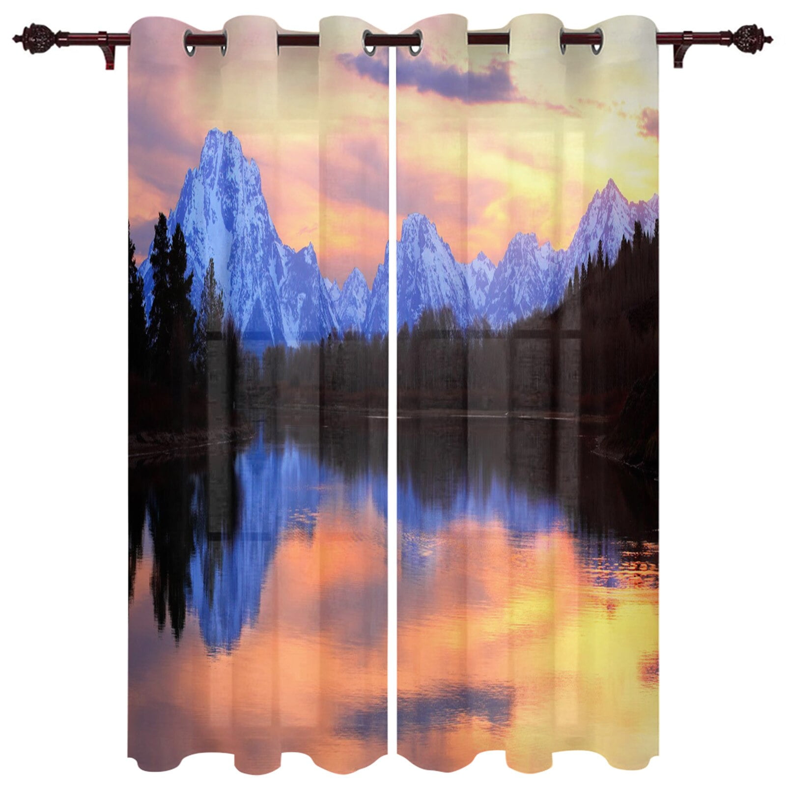 Park Tree Stone Bridge Kitchen Curtain Kids Bedroom Living Room Balcony ...