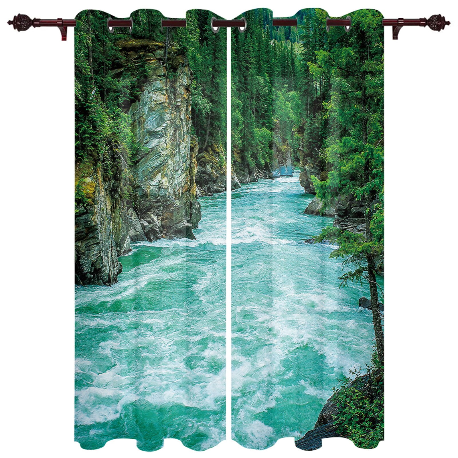 Park Tree Stone Bridge Kitchen Curtain Kids Bedroom Living Room Balcony ...