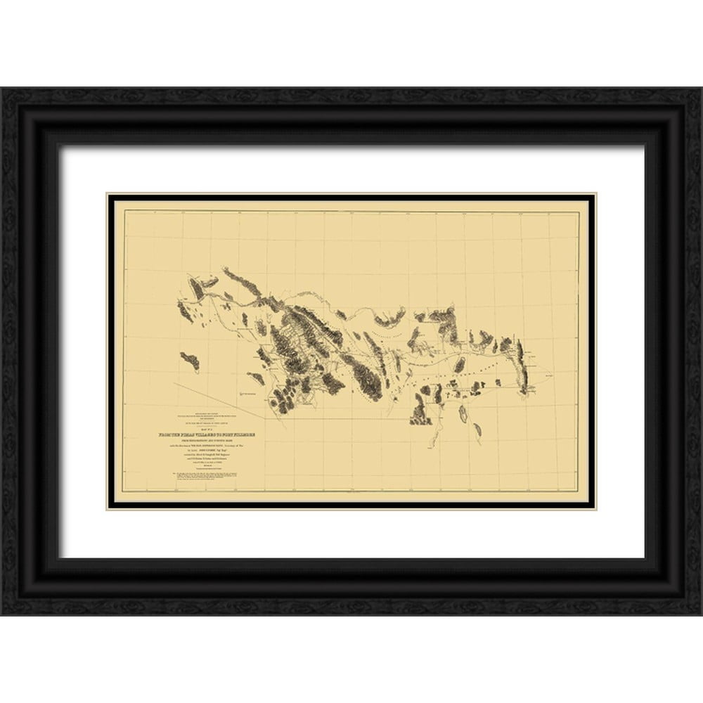 Parke 14x10 Black Ornate Wood Framed with Double Matting Museum Art ...