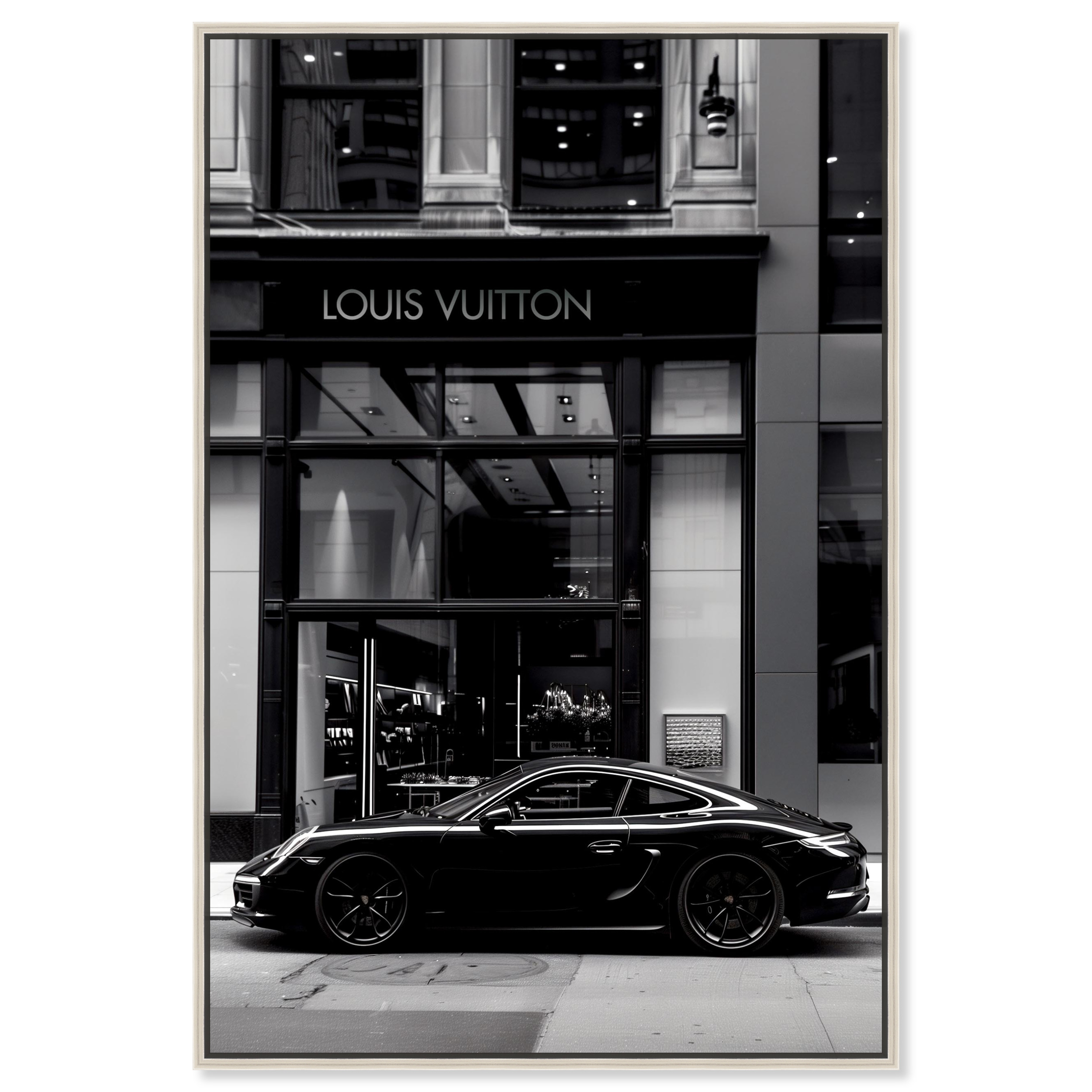 Parked At The Store Black And White Canvas Wall Art Prints For Men by ...
