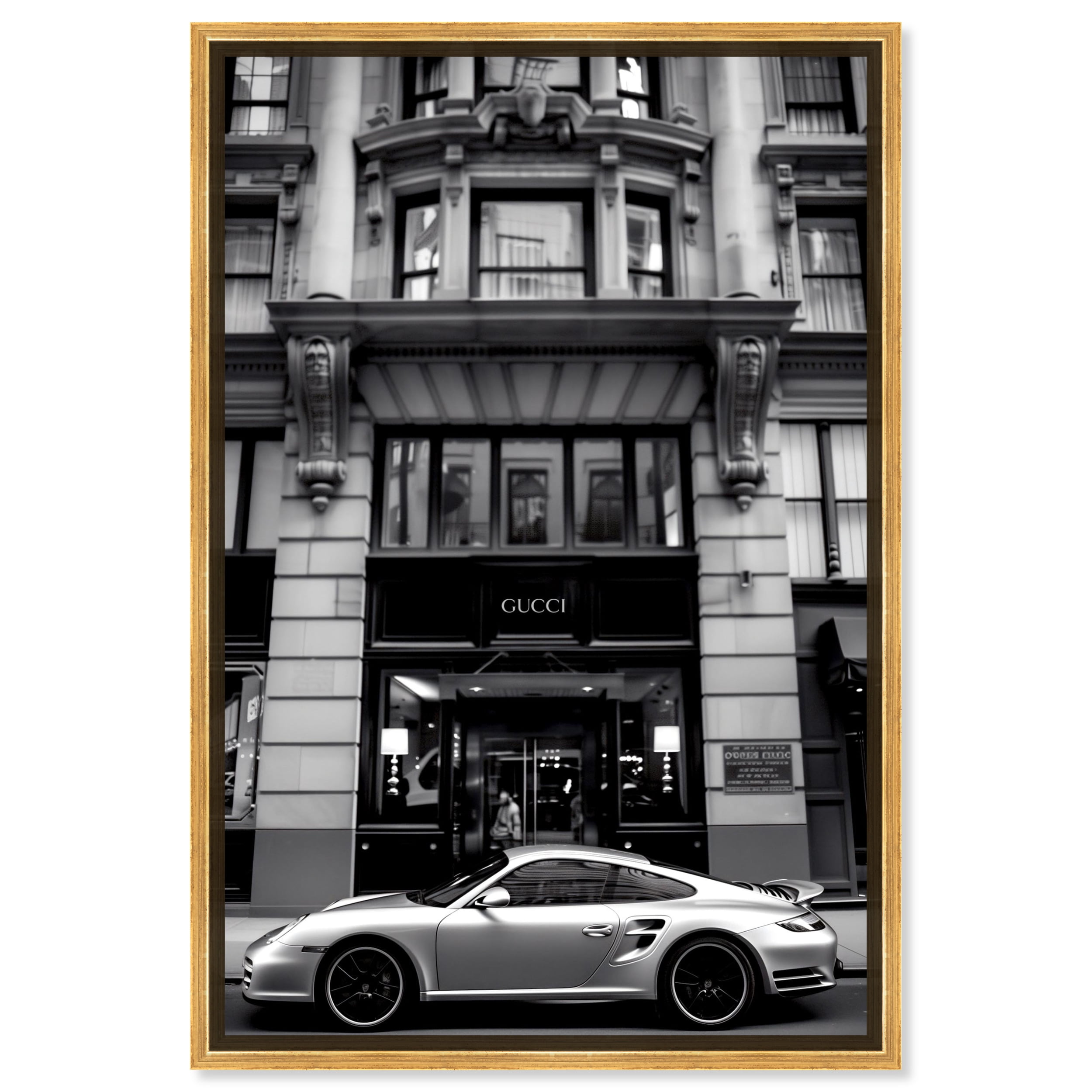 Parked At The Store II Black And White Canvas Wall Art Prints For Men ...