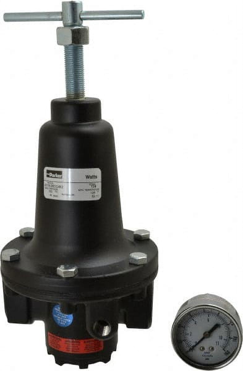 Parker 3/4 NPT Port, 400 CFM, Zinc Heavy-Duty T-Handle Regulator 2 to ...