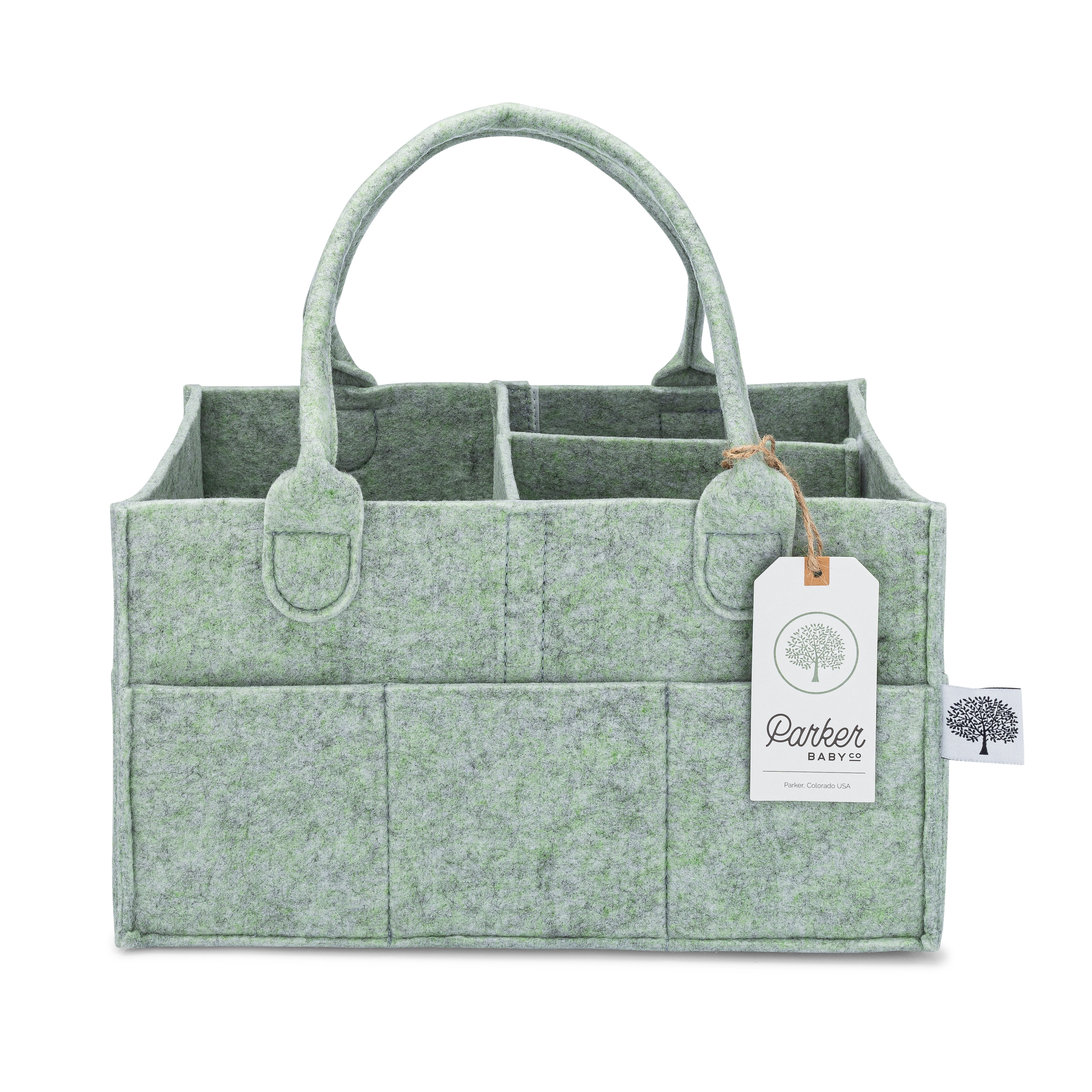 Parker Baby Felt Diaper Caddy - Sage Green Nursery Storage for Diapers ...