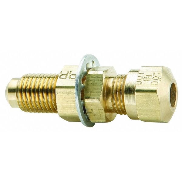 Parker Bulkhead Union,Brass,1/4 in. Tube Size 62NFBH-4 - Walmart.com
