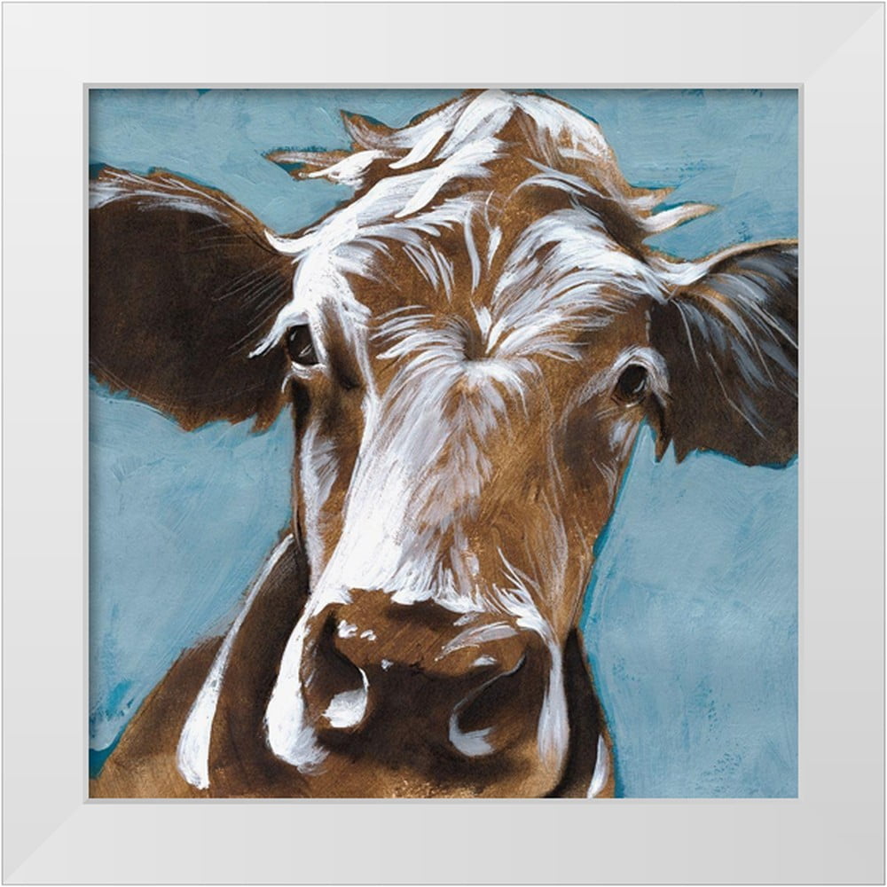 Parker, Jennifer Paxton 20x20 White Modern Wood Framed Museum Art Print Titled - Cow Kisses II ...