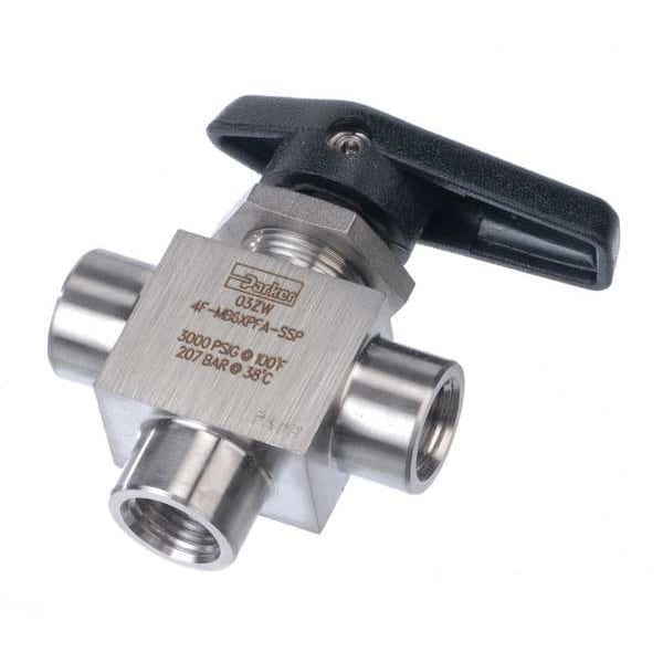 Parker Manual 3-Way Ball Valve,1/4",316 SS 4F-MB6XPFA-SSP - Walmart.com