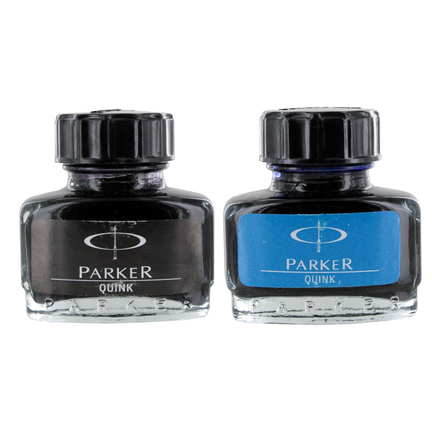 Parker Quink Fountain Pen Ink Bottle - Blue Ink 30 ml + Black Ink 30 ml ...