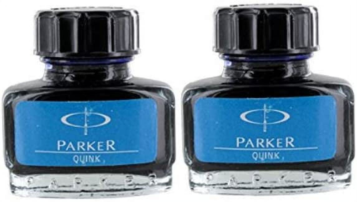 Parker Quink Refillable Fountain Pen Ink Set, 2 Bottles, 30 ml Each ...