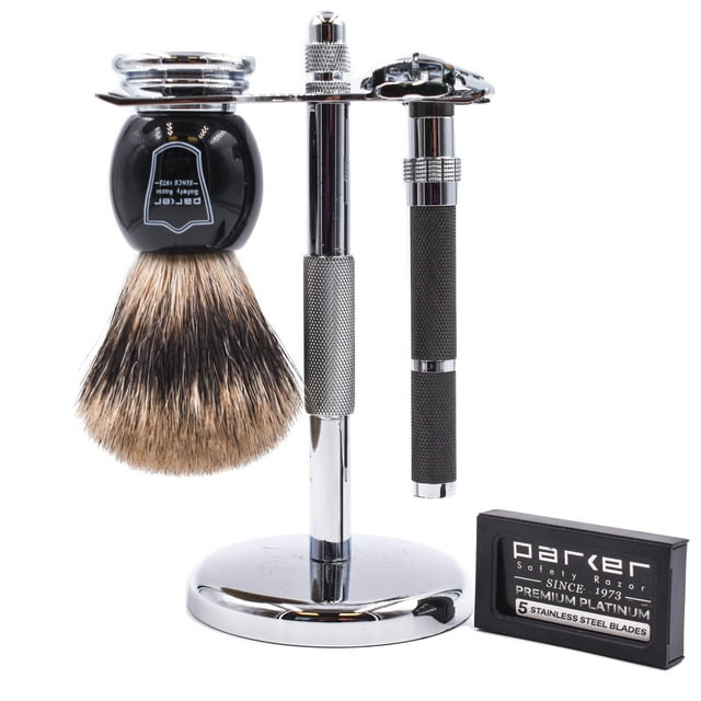 Parker Safety Razor 96R Men's Safety Razor Shave Set - Pure Badger ...