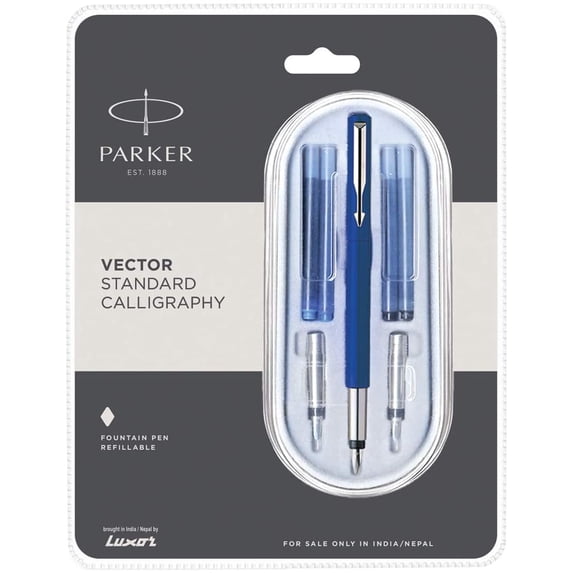 Parker Vector Standard Blue Calligraphy Ct Fountain Pen - Walmart.com