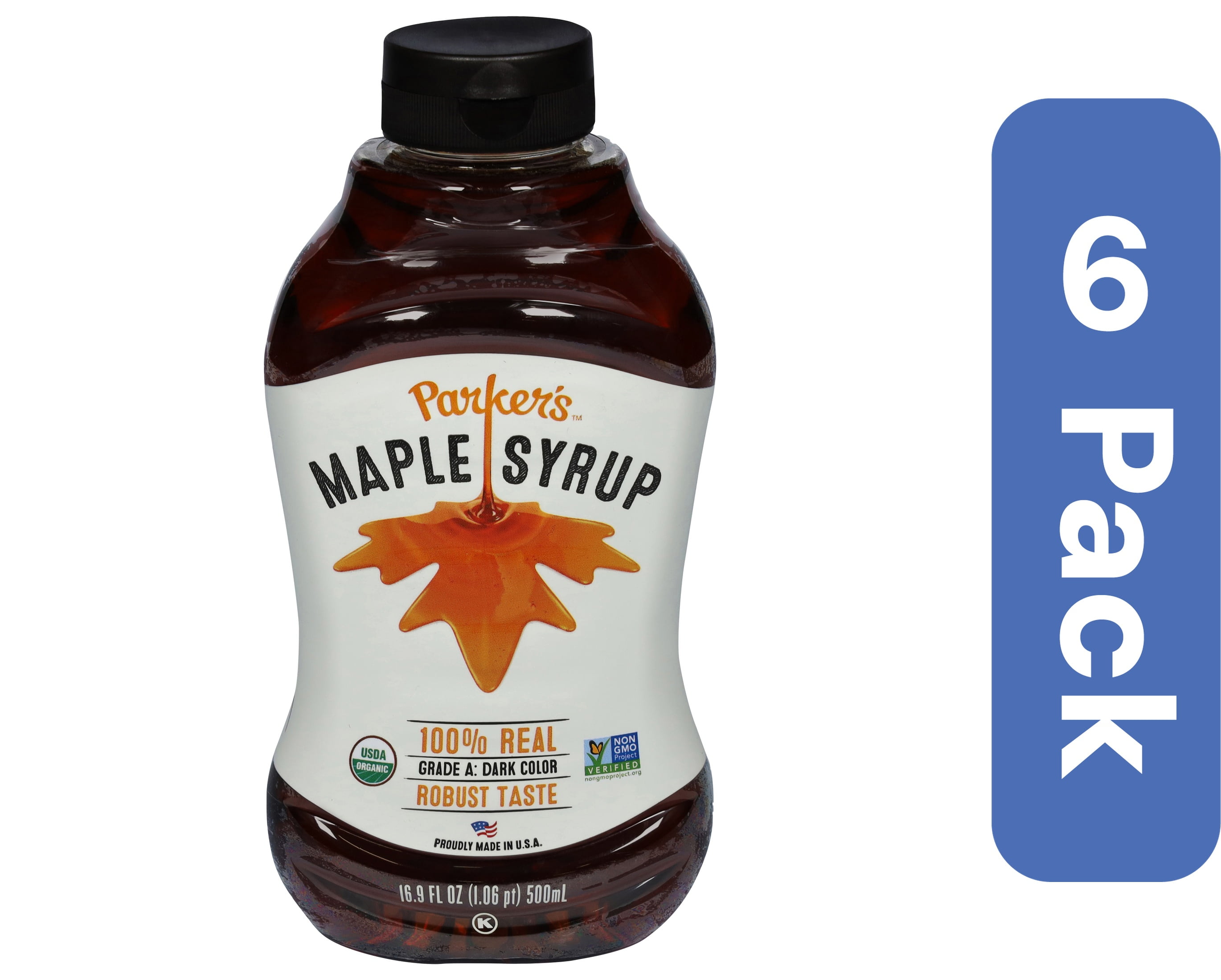 Parker's Real Maple Syrup Squeeze Bottle 16.9 oz (Pack of 6) - Walmart.com