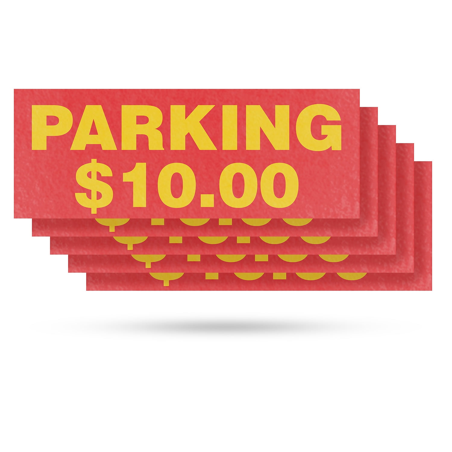 Parking $10 Dollars Vinyl Decal 5 Pack of 12 Inch x 5 Inch Weatherproof Heavy-Duty Adhesive ...