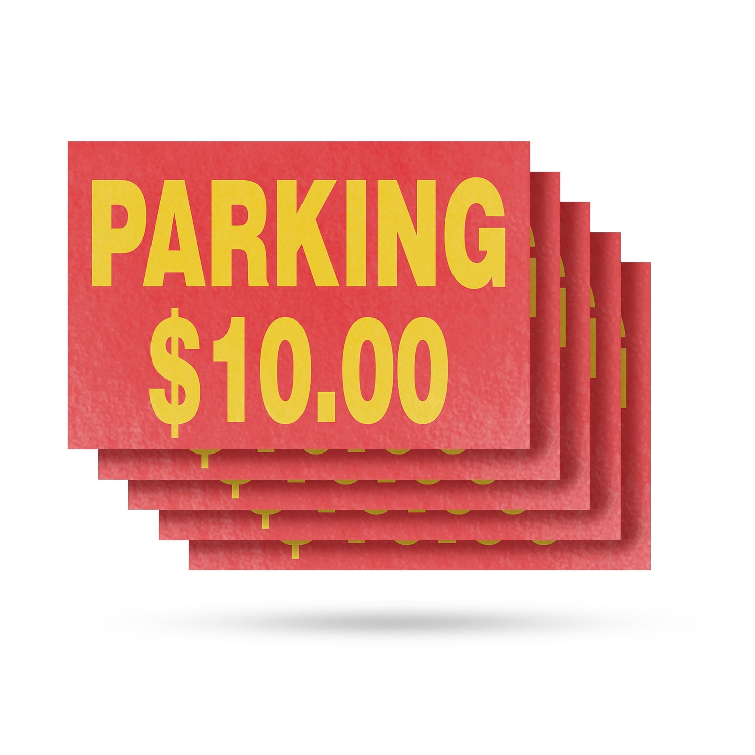 Parking $10 Dollars Vinyl Decal 5 Pack of 24 Inch x 36 Inch Weatherproof Heavy-Duty Adhesive ...