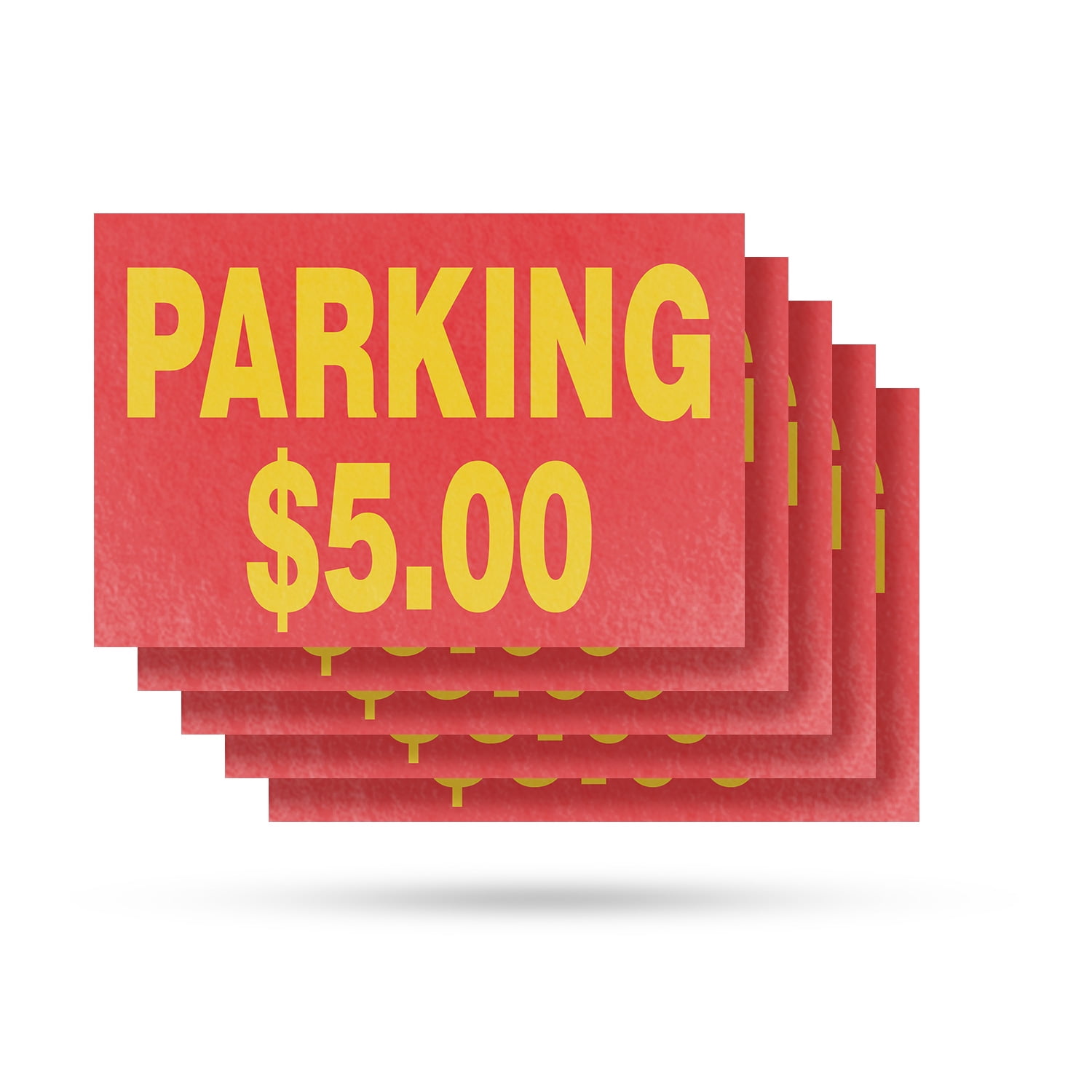 Parking $5 Dollars Vinyl Decal 5 Pack of 18 Inch x 24 Inch Weatherproof ...