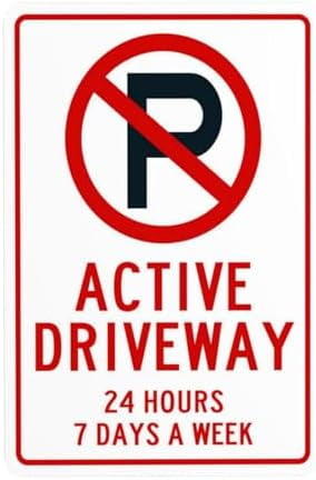 No Parking Active Driveway 24X7 Warning Sign, Driveway Security Metal ...