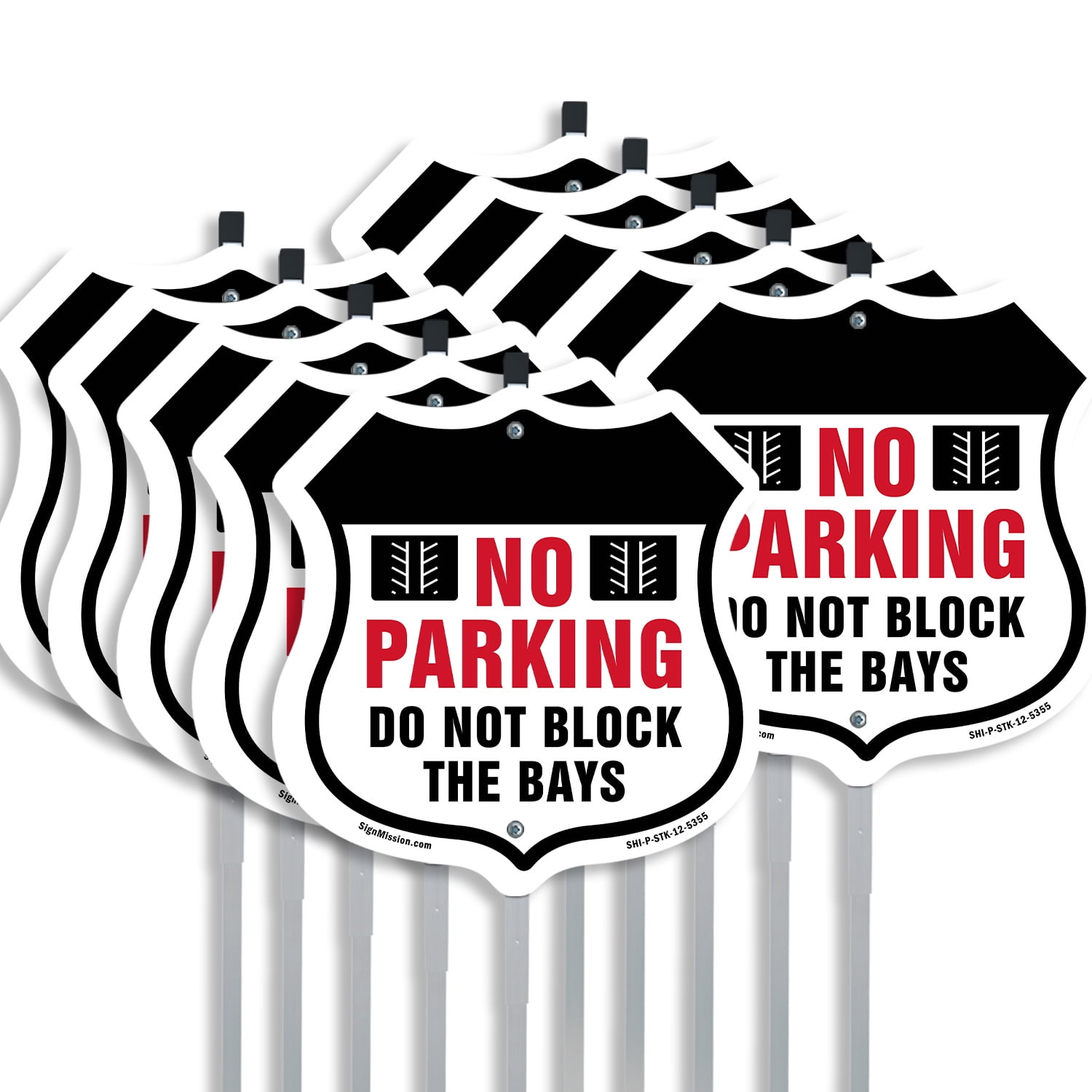 No Parking Do Not Block The Bays (10 Pack) 12 inch X 12 inch Shield ...