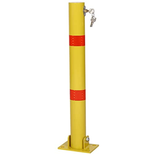 Parking Bollard Safety Bollard Pole Barrier with Lock 27.6 Steel Car ...