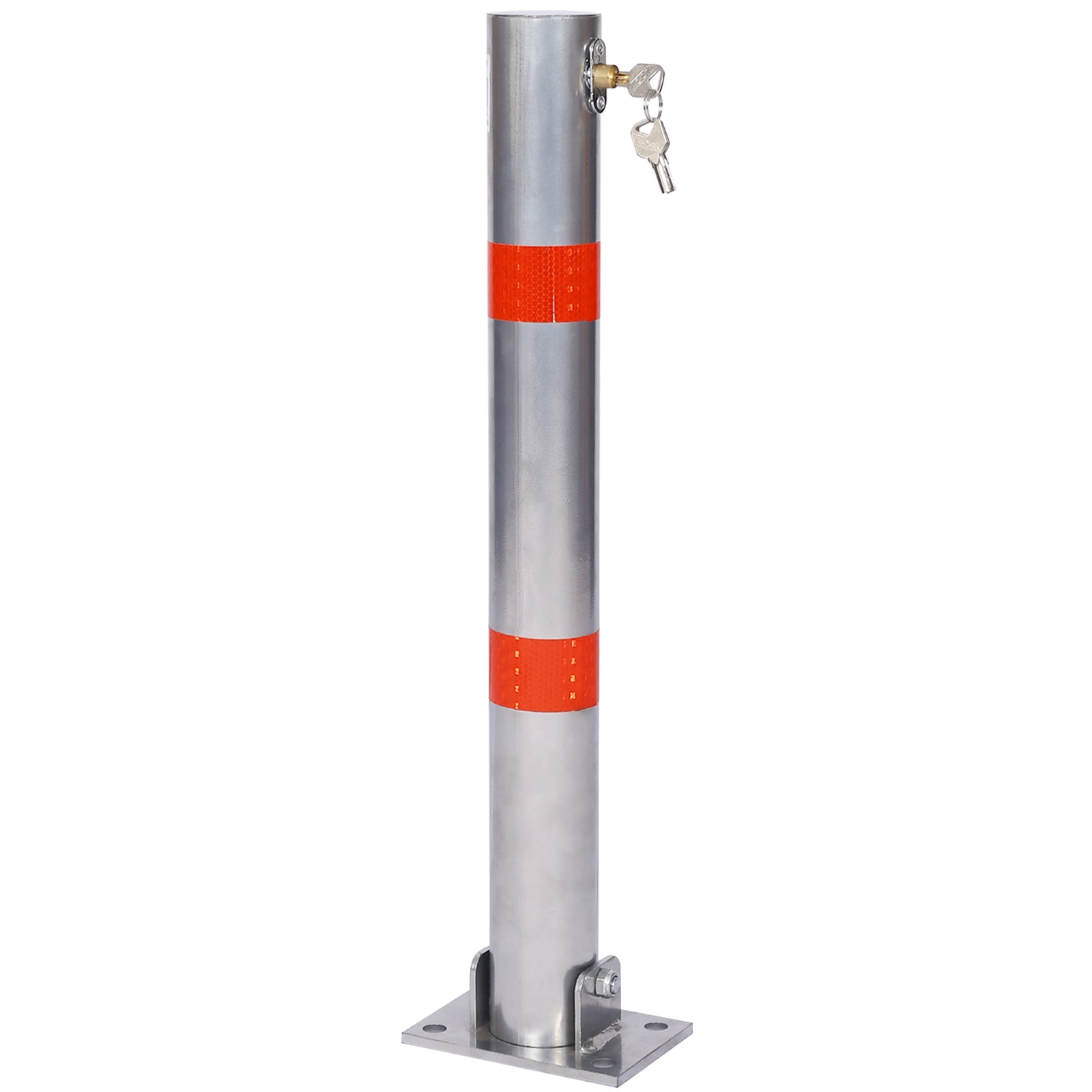 Parking Bollard Safety Bollard Pole Barrier with Lock, 27.6" Steel Car ...