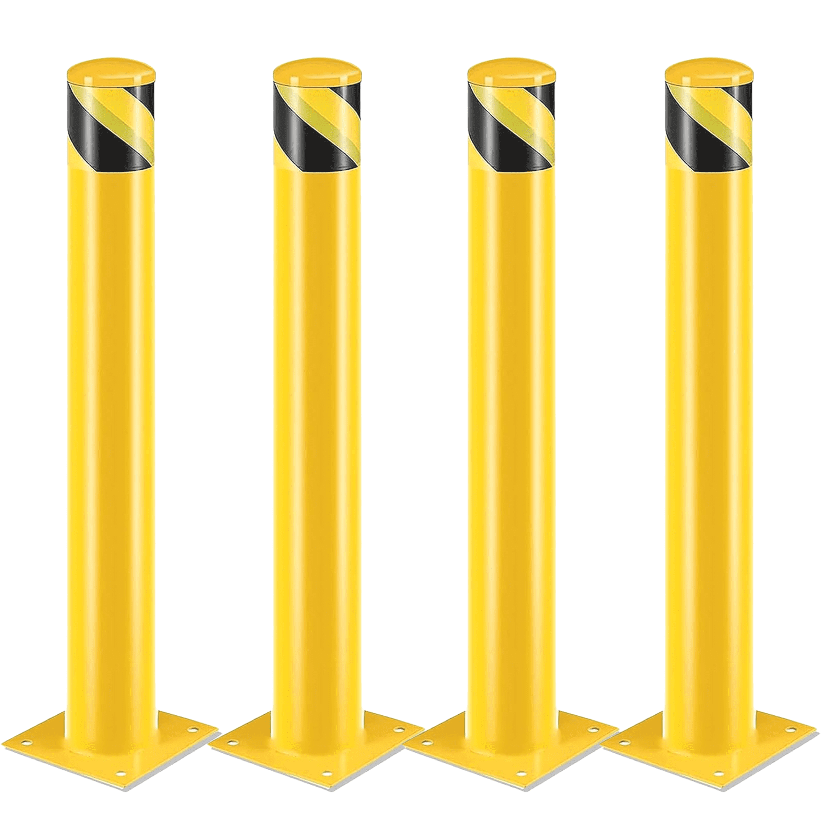 Parking Bollards, 48-inch Steel Safety Bollards with 4.5 Inch Diameter ...