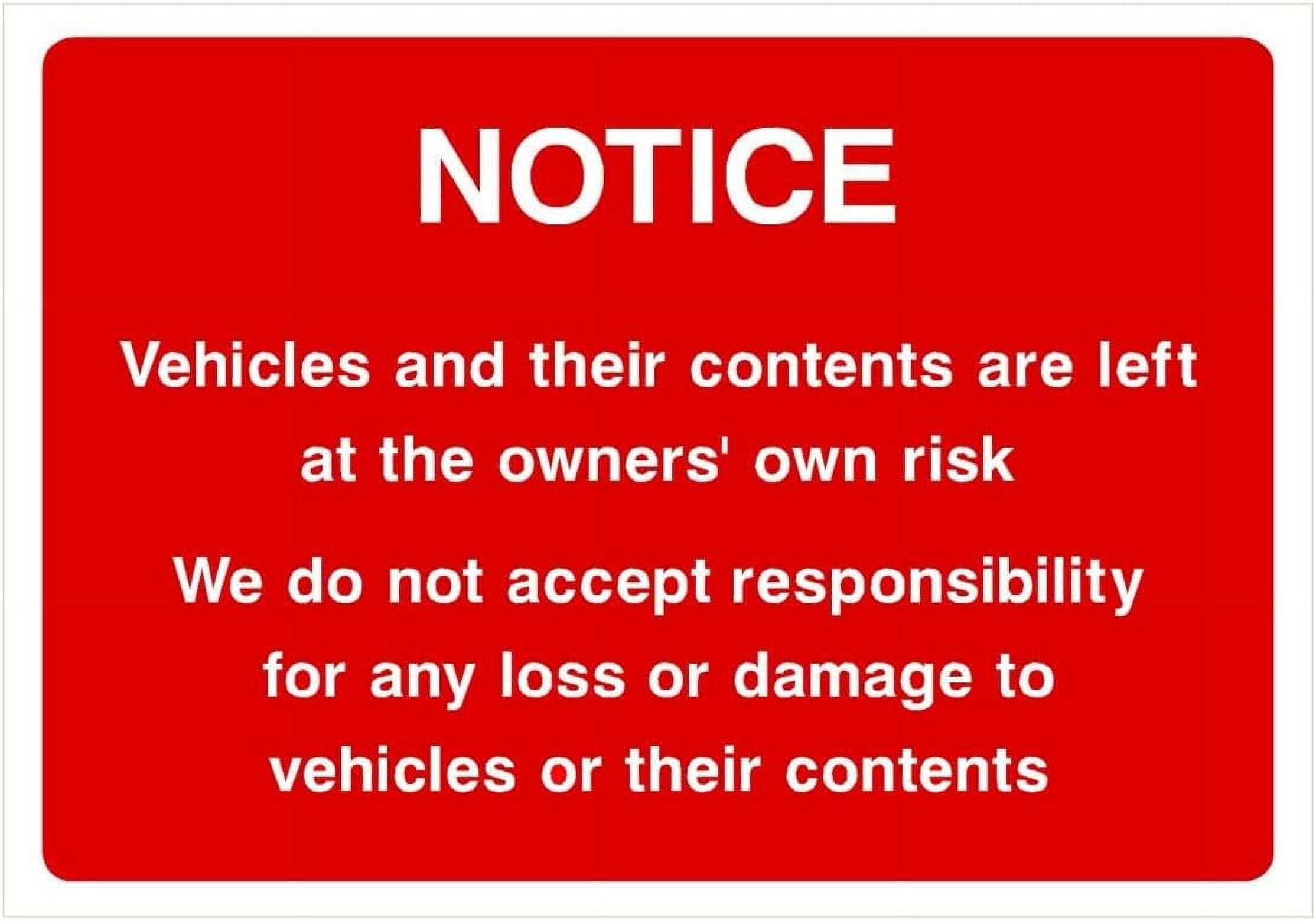 Parking Disclaimer Sign Parking Signs & Permits Metal Sign Tin Sign ...