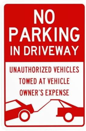 No Parking In Driveway Sign,Board Warning,Driveway Security Metal Signs ...