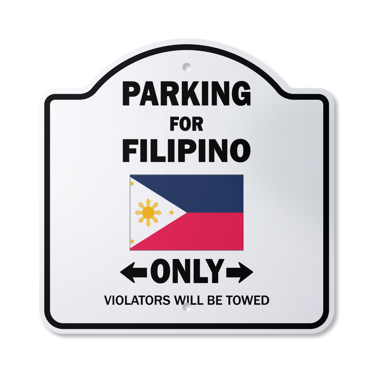Parking For Filipino Only 10” x 10” Sign | Indoor/Outdoor Plastic ...
