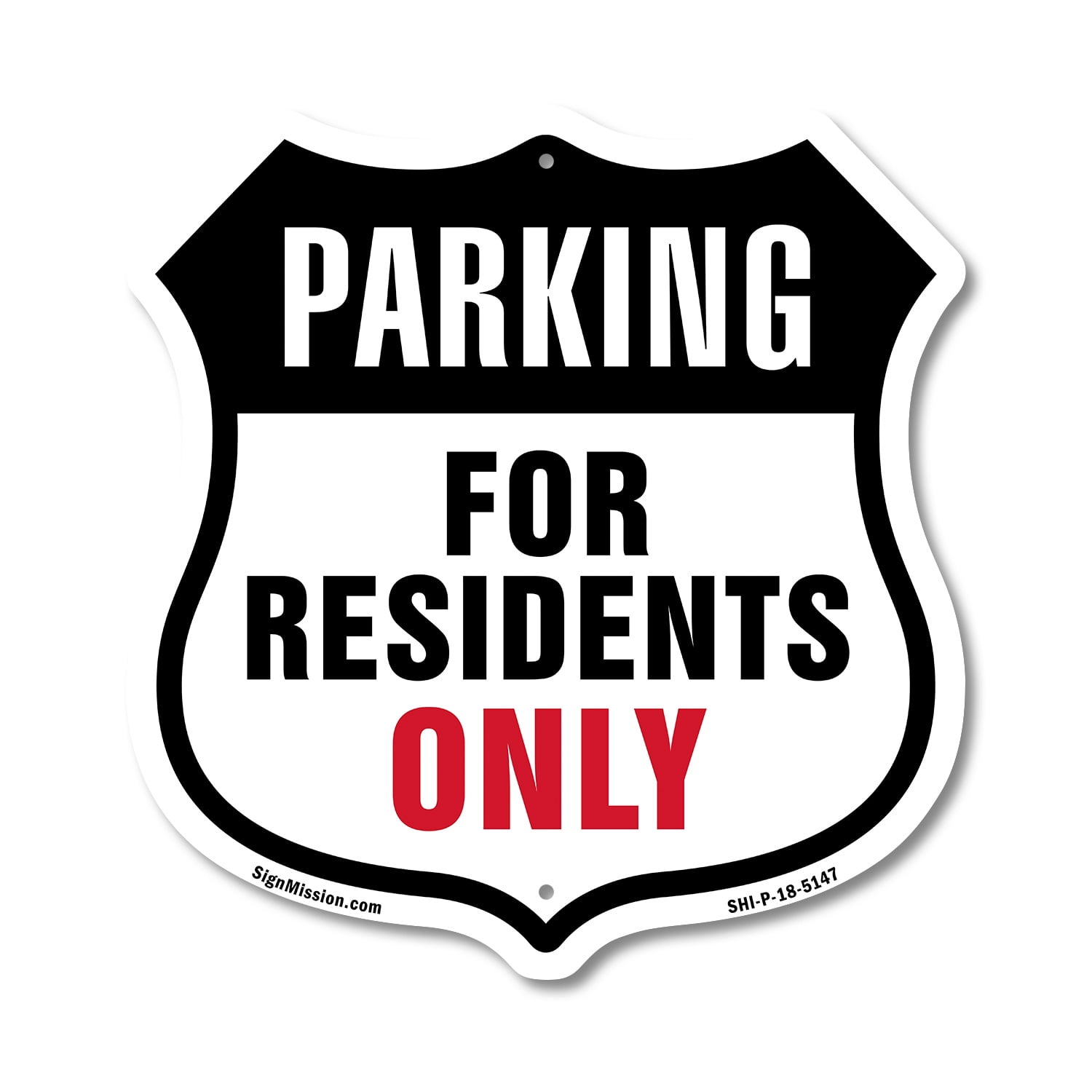 Parking For Residents Only (2 Pack) 12 inch X 12 inch Shield Shaped ...