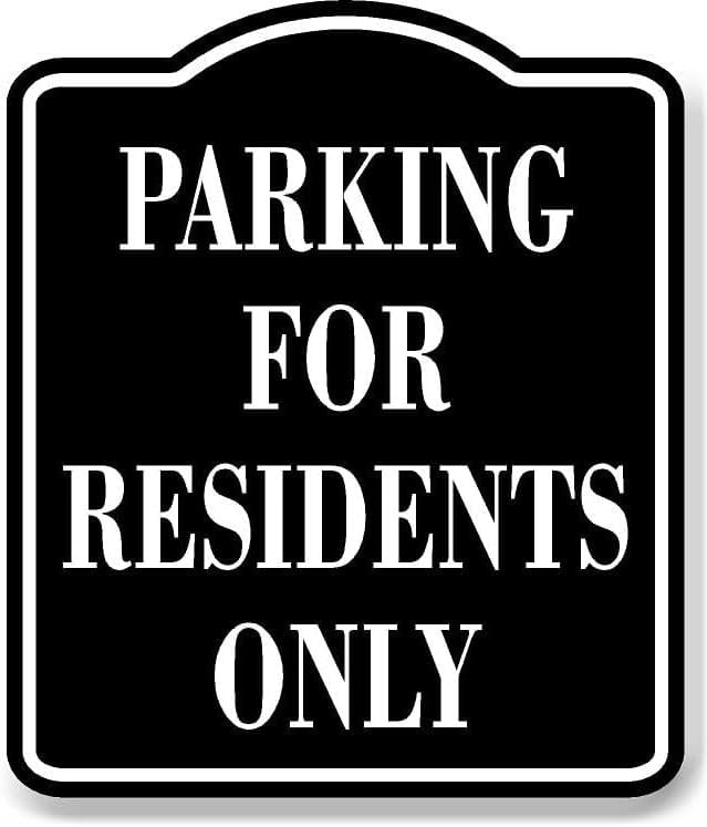 Parking For Residents Only BLACK Aluminum Composite Sign, 8.5"x10 ...