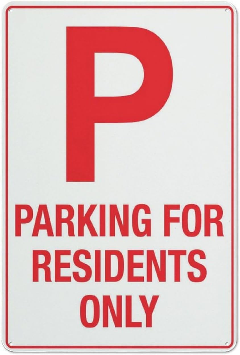 Parking For Residents Only Sign, 12 X 8 Inches Rust Free Aluminum Metal ...