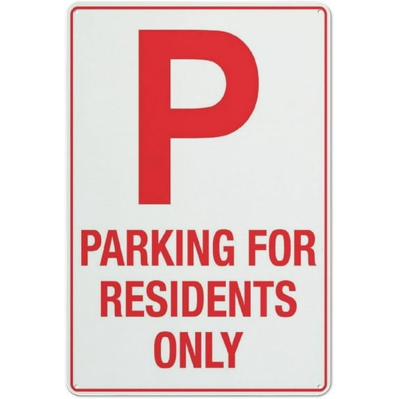 Parking For Residents Only Sign, 12 X 8 Inches Rust Free Aluminum Metal ...