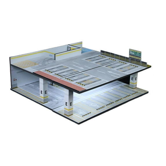 Parking Garage Model Car Display Case Diorama Scene LED Light ABS ...