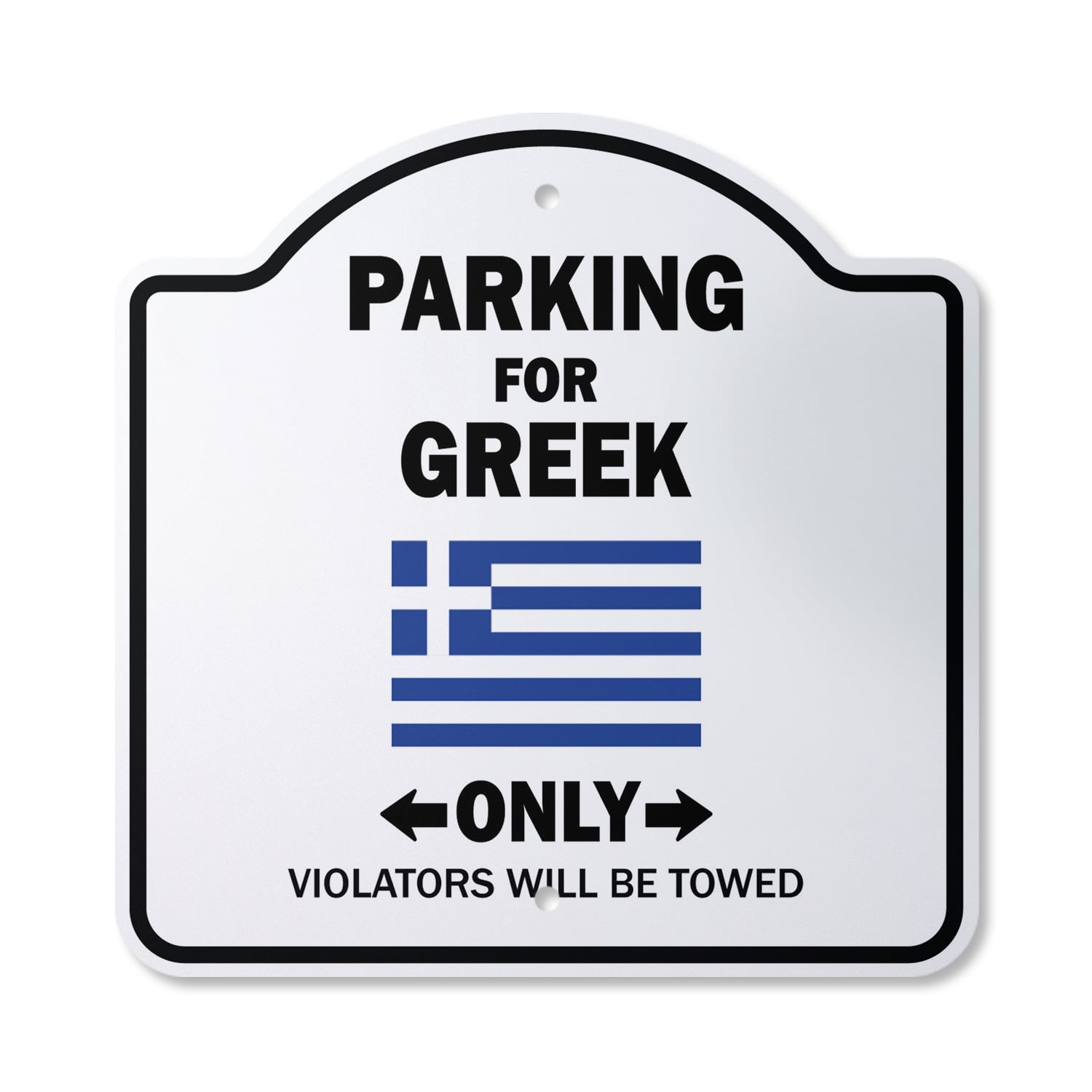 Parking For Greek Only 14" X 14" Sign | Indoor/Outdoor Plastic ...
