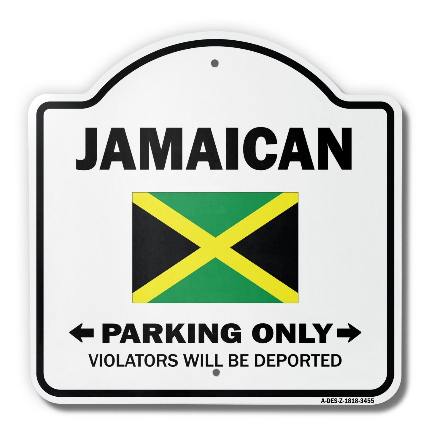 Parking For Jamaican Only 18" X 18" Heavy-Gauge Aluminum Architectural ...