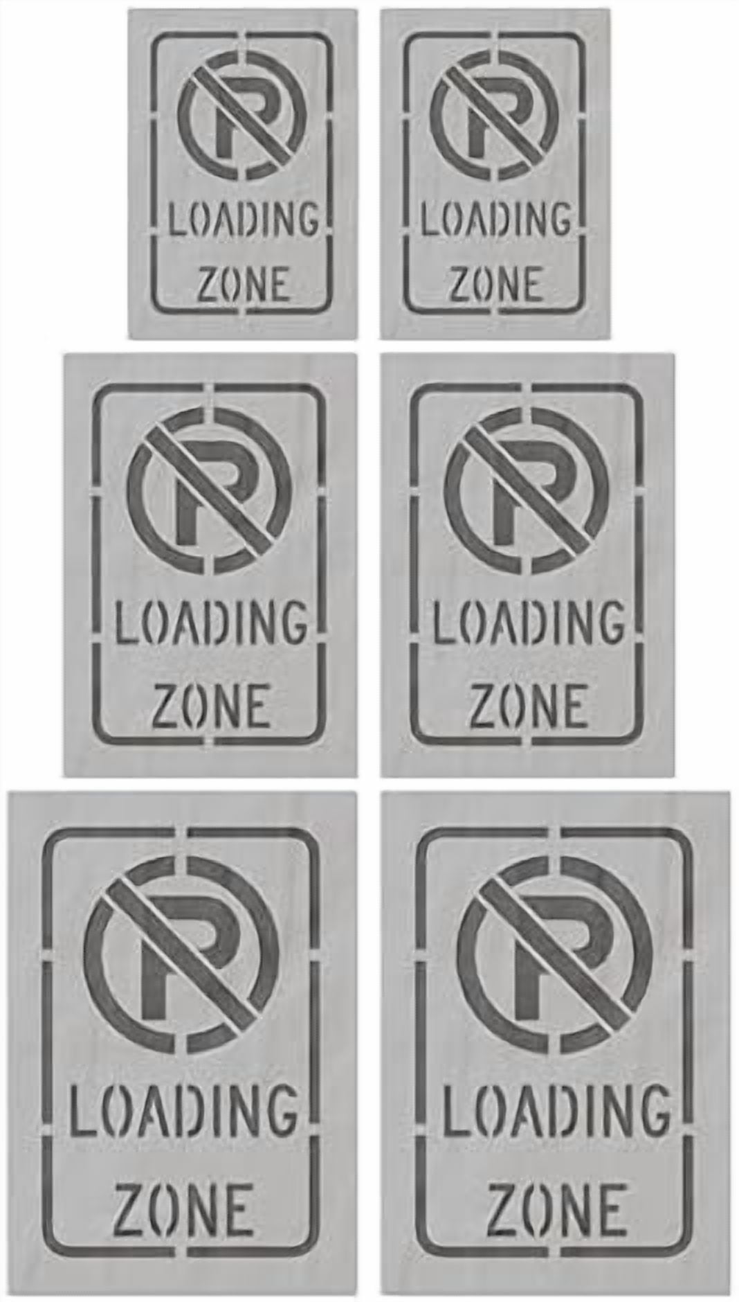 No Parking Loading Zone Symbol Sign Stencil - Reusable for DIY Projects ...