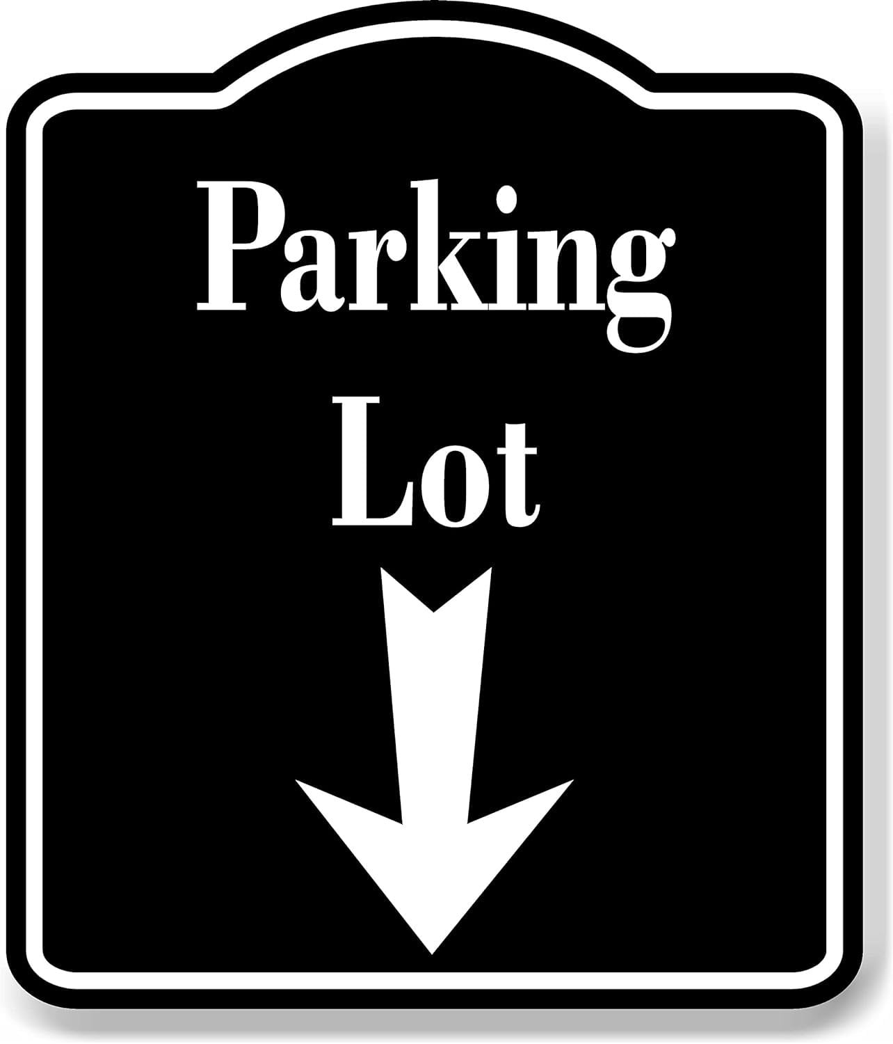 Parking Lot Down Arrow BLACK Aluminum Composite Sign, 15"x18" - Walmart.com