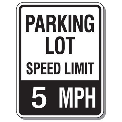 Parking Lot Speed Limit Metal Aluminum Signs 5 MPH Size: 8" x 12 ...