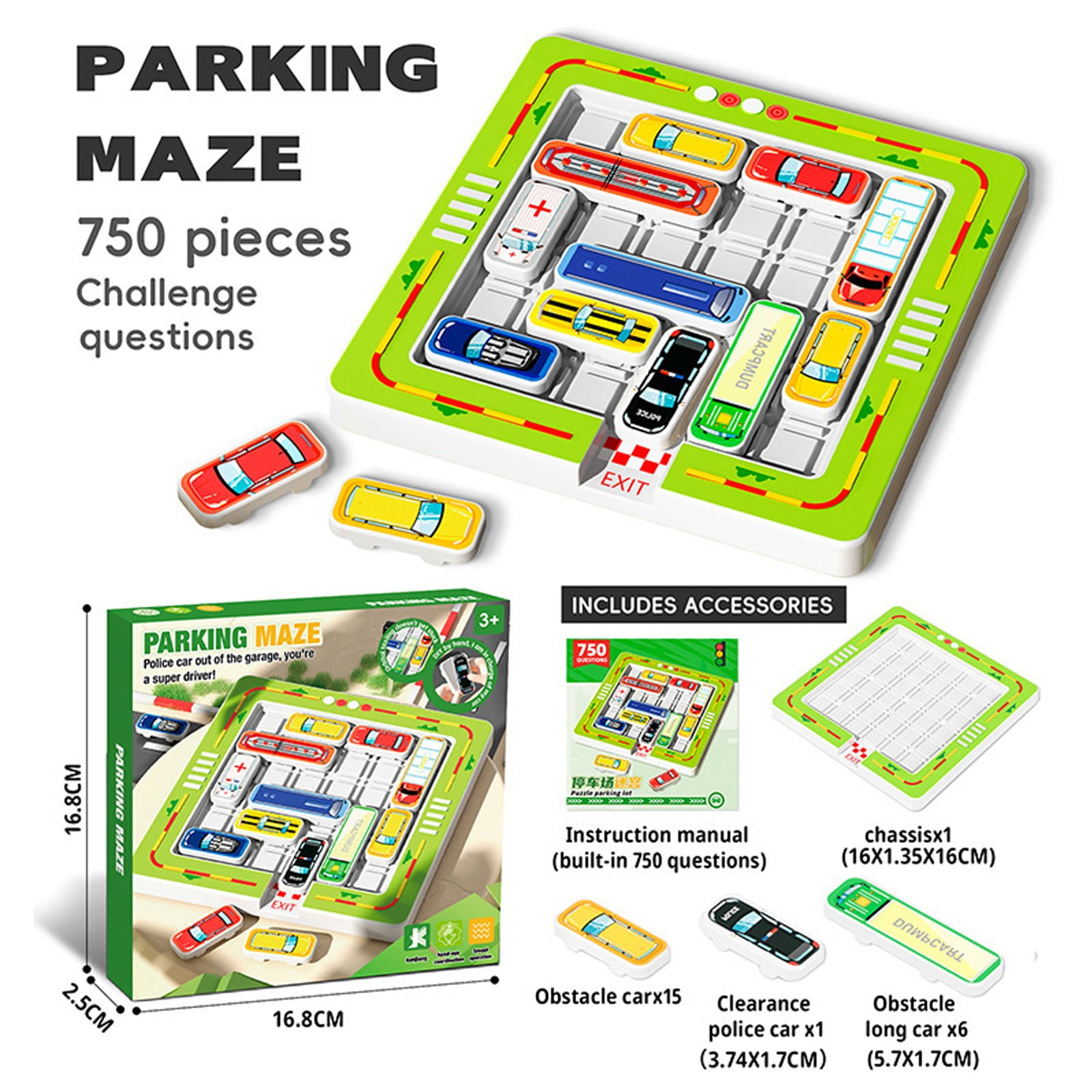 Parking Maze Car Escape Toy Set - 360 Challenges + 15 Mini Cars, Fun ...