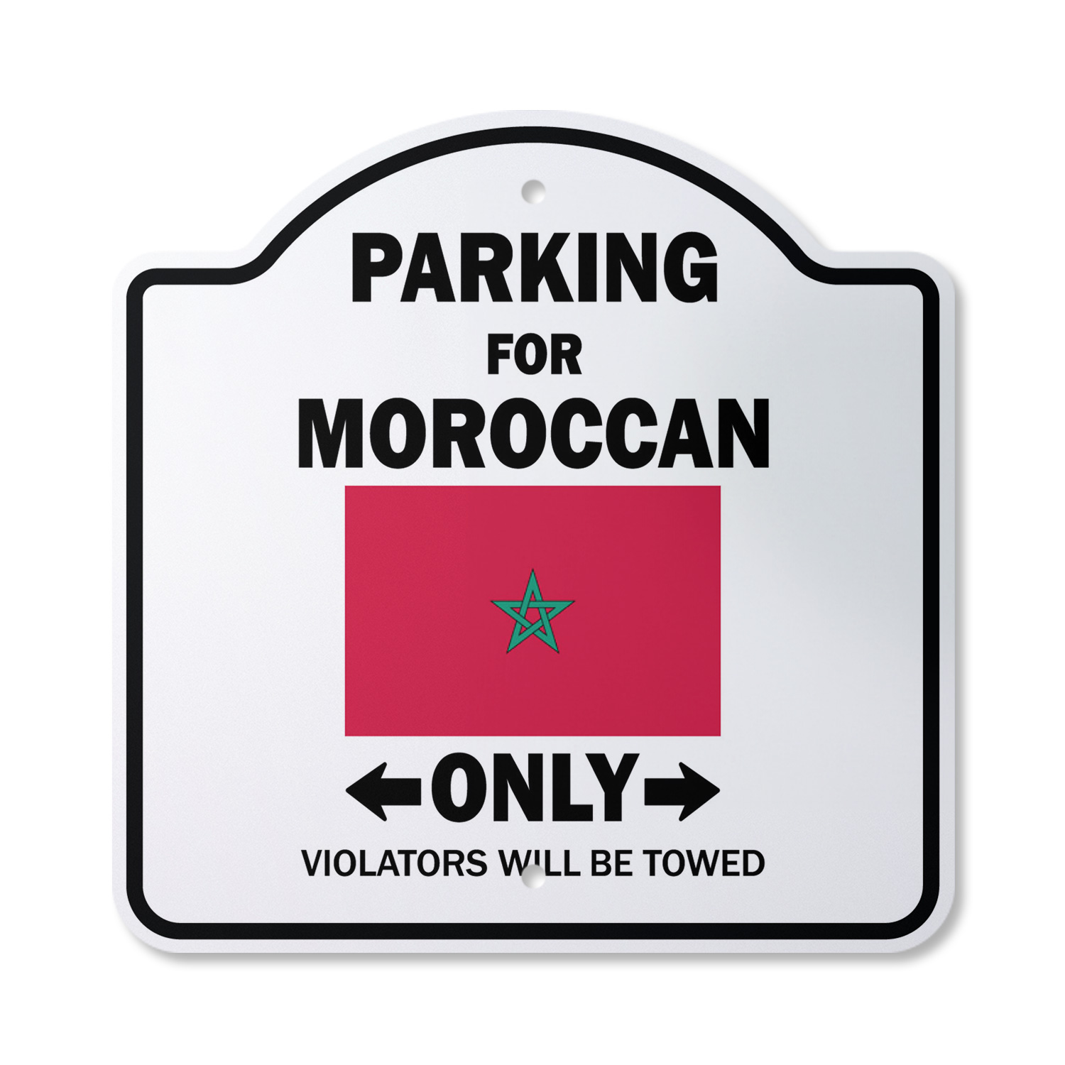 Parking For Moroccan Only 10” x 10” Sign | Indoor/Outdoor Plastic ...