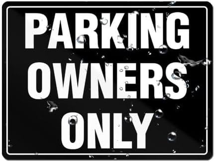 Parking Owners Only Wall Or Door Sign- Black & White Acrylic Sign For ...