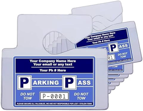 Parking Pass Hang Tags - (Custom Printed with Your Company Name ...
